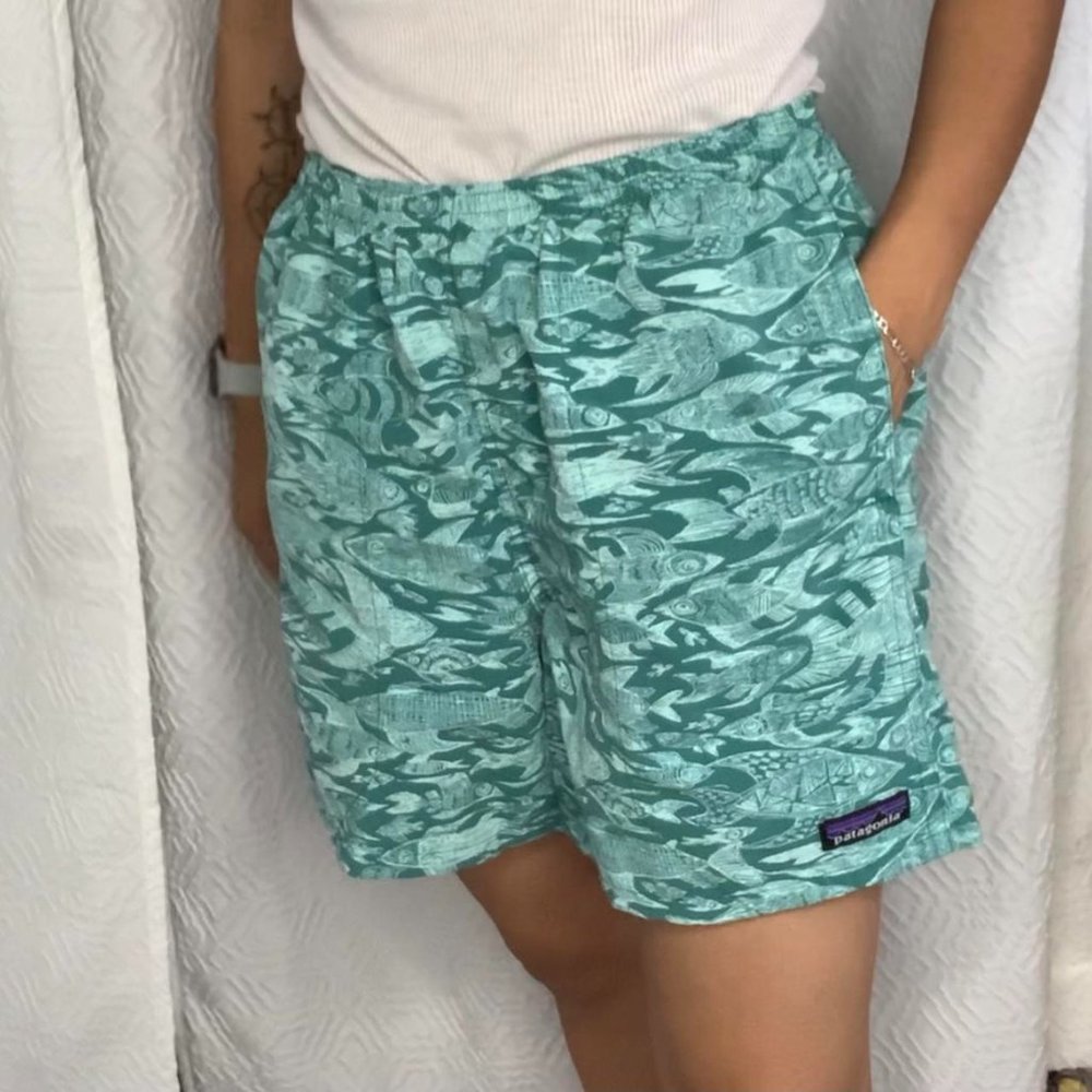 Patagonia Blue Fish Print Swimwear - Gem